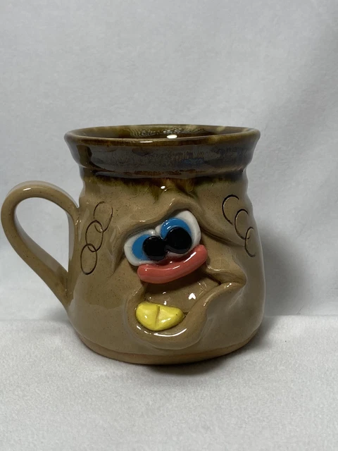 PRETTY UGLY POTTERY Coffee Mug Cup Face Handmade in Wales Glazed ...