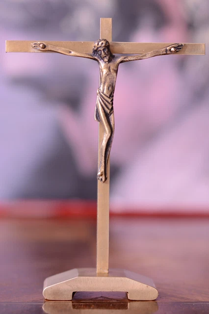 DELICATE ART DECO Bronze & Wood Crucifix Signed Vihno $191.05 - PicClick AU