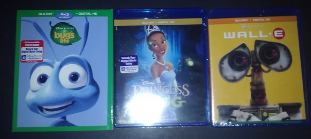 A BUG'S LIFE Princess and the Frog Wall-E Disney Pixar Blu-ray Digital ...