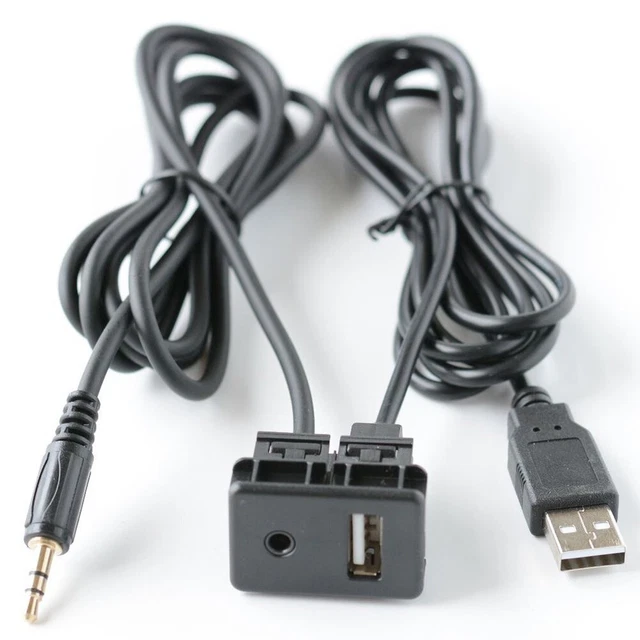 ADAPTATEUR DE PANNEAU de port AUX USB pratique montage universel tableau de bord EUR 10,97 ...