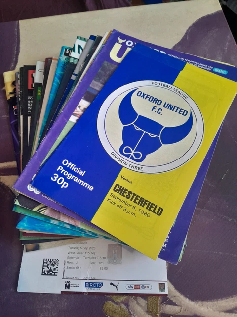OXFORD UNITED FOOTBALL Programmes Home and Away x 27 (Bulk Lot) Listed ...