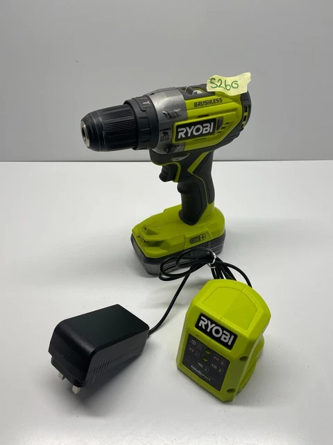 RYOBI R18PD5 18V ONE+ Cordless Compact Brushless Combi Drill Battery ...