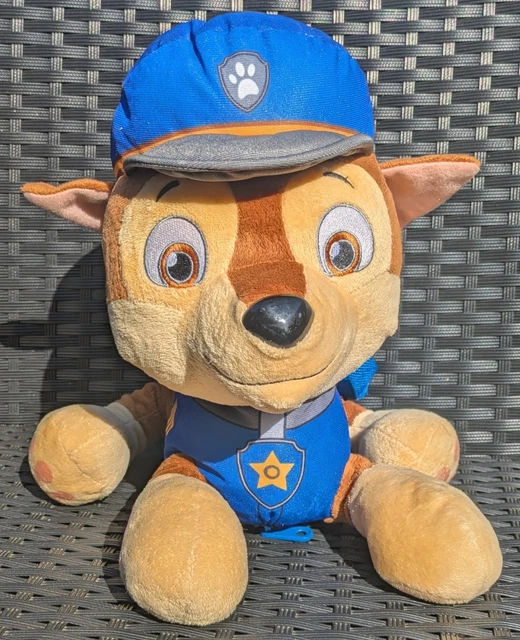 PAW PATROL PLUSH Chase Character Backpack Soft Toy Teddy Bag Adjustable ...