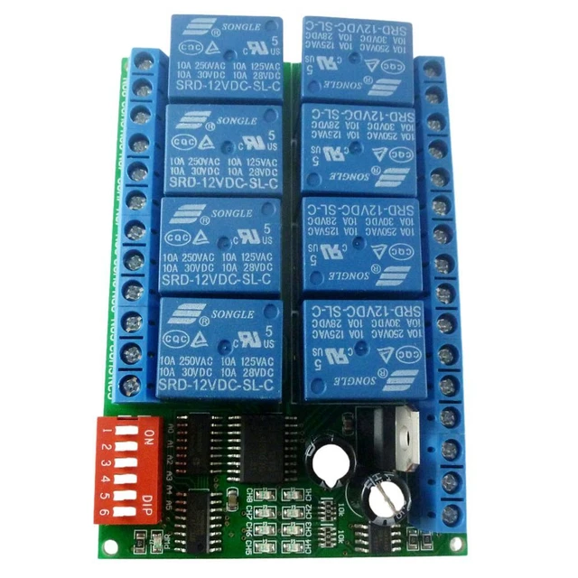 DC 12V 8 Channel RS485 Relay Module Modbus RTU Protocol 485 ...