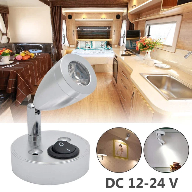12V LED INTERIOR Spot Reading Light Dimmable Van Camper Caravan Boat ...