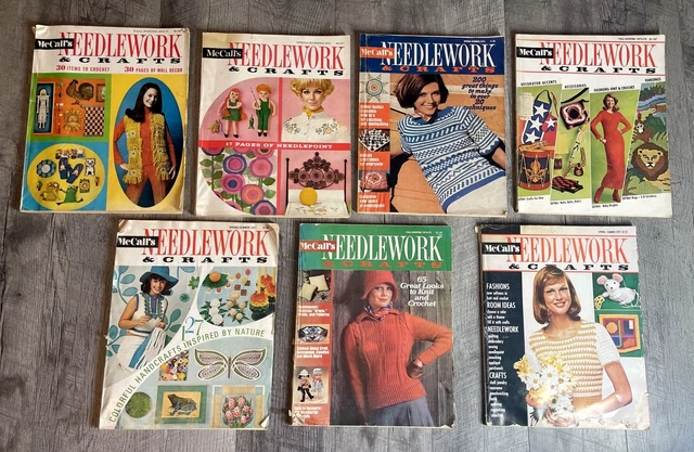 VINTAGE 70S FASHION Magazines Lot of 7 BIG McCalls Needlework Crafts ...