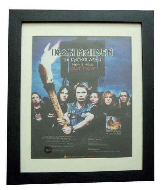 IRON MAIDEN+THE WICKER Man+POSTER+AD+ORIGINAL 2000+FRAMED+EXPRESS ...