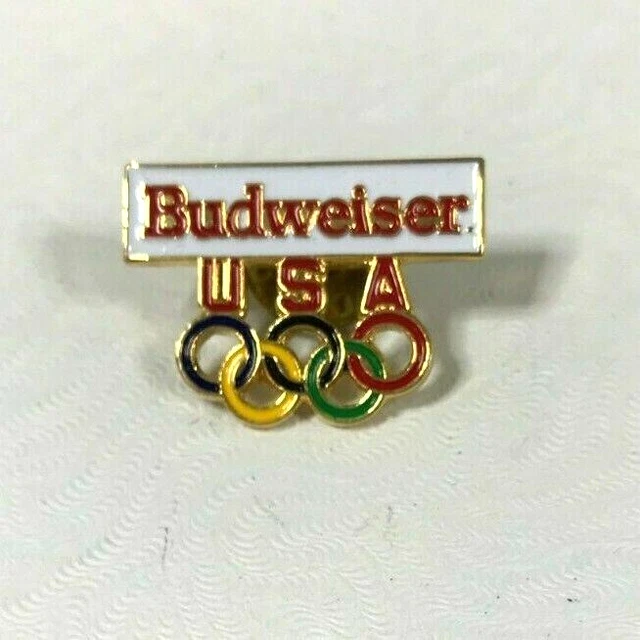 VINTAGE BUDWEISER TEAM USA Olympic Gold Tone Tac Back Hat/Lapel Pin £11 ...