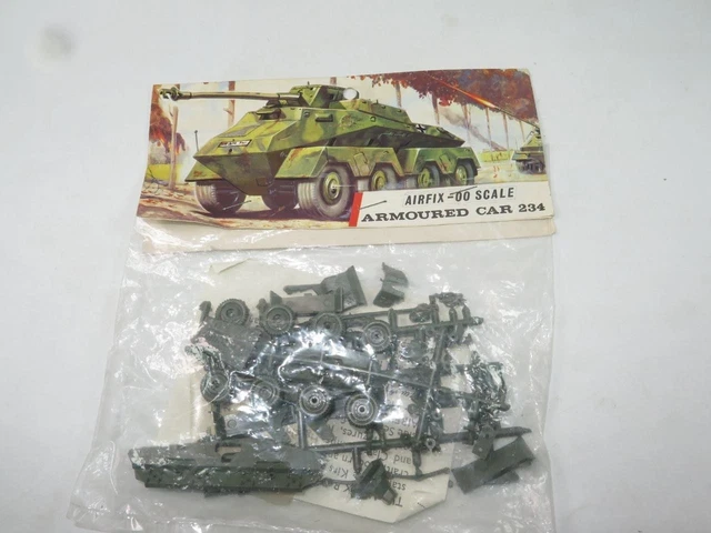 VINTAGE AIRFIX 00 SCALE MODEL KIT WWII German Armoured Car 234 Red ...