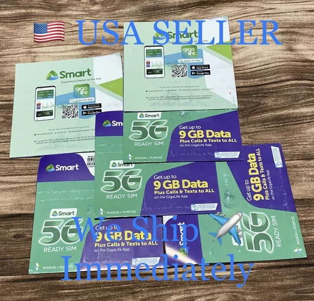 SMART PREPAID SIM Card Philippines Triple Cut 5G Ready Sim Get Up To 9 ...