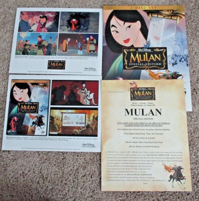 WALT DISNEY'S MULAN Press Kit For The Special Edition Dvd Launch £11.16 ...