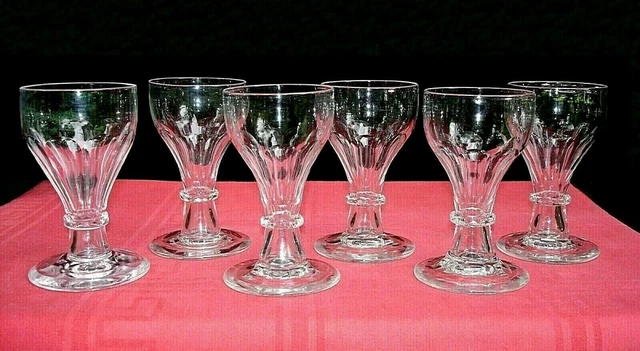 VAL SAINT LAMBERT Champenoise 6 Verre A Vin Absinthe Cristal Medieval ...
