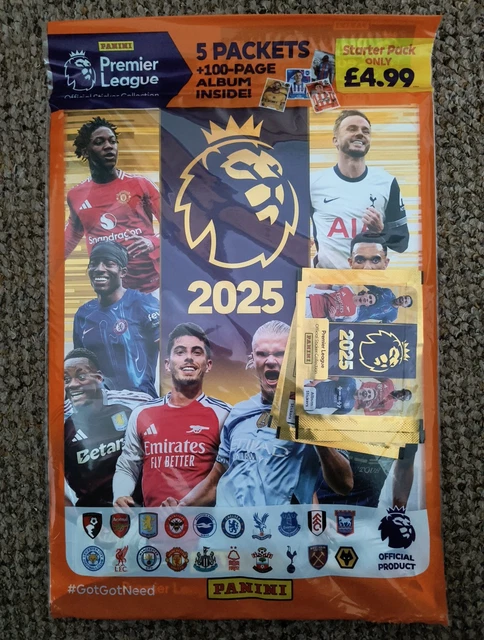 PANINI PREMIER LEAGUE 2025 Official Stickers Collection Starter Pack ...