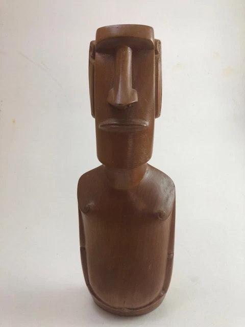HAND CARVED WOOD Easter Island Moai Rapa Nui -Vintage $150.00 - PicClick AU