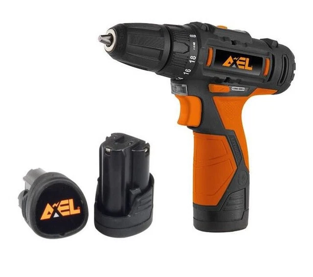 TRAPANO AVVITATORE A BATTERIA 2 BATTERIE LITIO 12V 2,0 Ah AXEL FU20131 ...