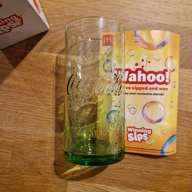 MCDONALDS WINNING SIPS Coca Cola Glass Green Coke 2023 Boxed Limited ...