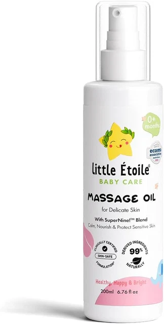 NATURAL BABY MASSAGE Oil – Gentle Baby Bath Oil with Botanical Blend ...