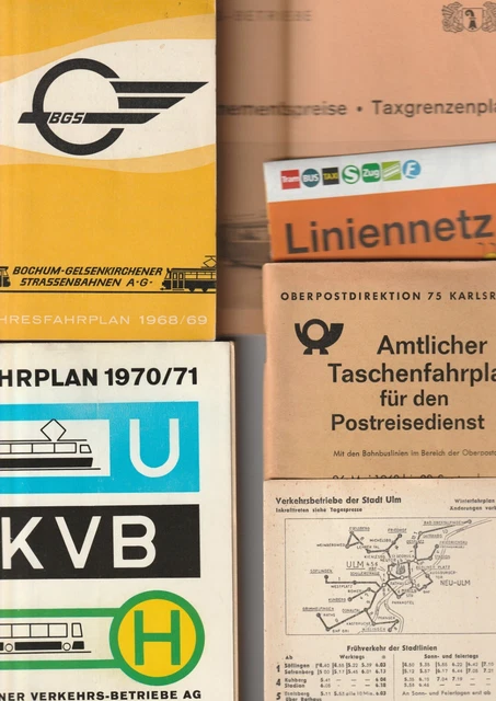 EUROPE BUS tram & rail timetables x7 1970's Assorted all in vgc £6.99 ...