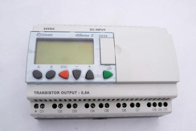 CROUZET MILLENIUM 3 XD26S PLC Logic Controller Transistor Out 88970162 ...