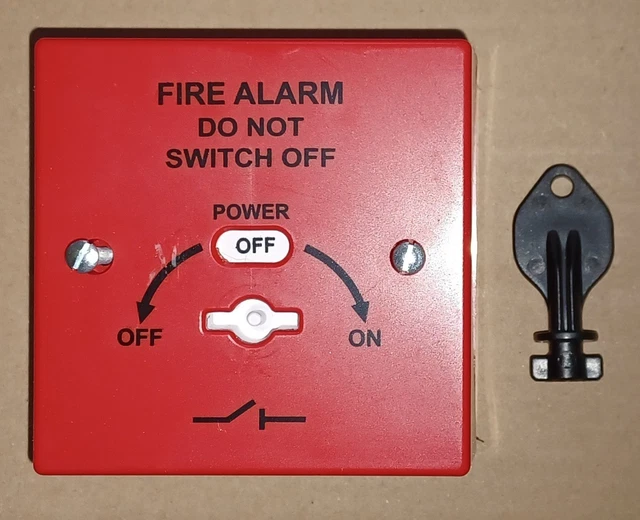 FIRE ALARM MAINS Isolation Key Switch Fused Spur BS5839 in RED Fire ...