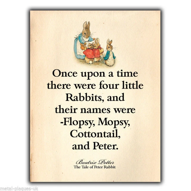 SIGN METAL PLAQUE Peter Rabbit Beatrix Potter Quote print Childrens ...