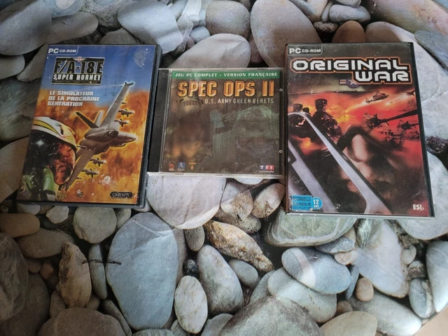 LOT DE TROIS Anciens Jeux Pc Cdrom "F/A-18E, Original War, Qpec Ops Ii ...