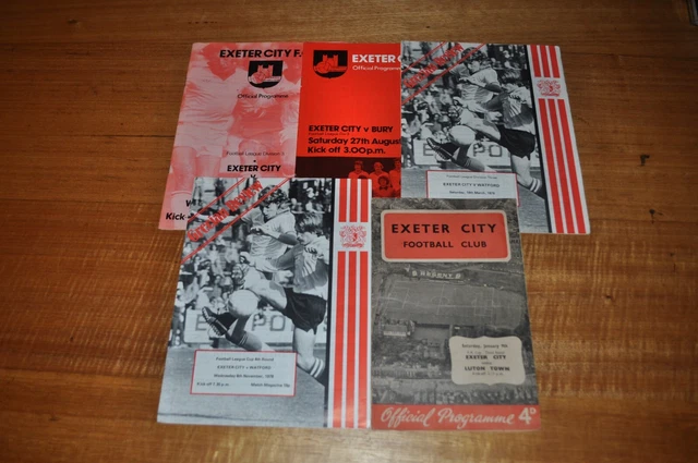 EXETER CITY FOOTBALL programmes, 1959-79, 5 in all £3.99 - PicClick UK