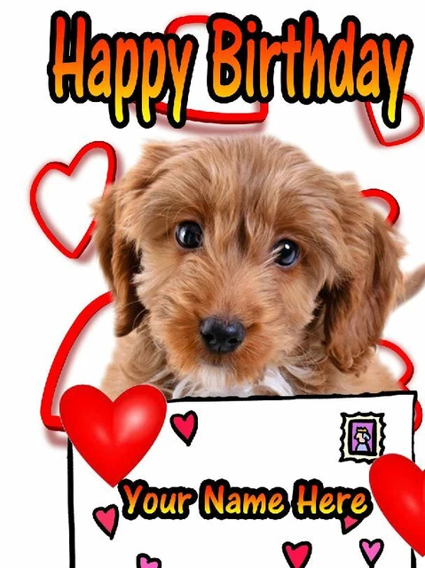 COCKAPOO DOG love Birthday Greeting Personalised Card A5 Pa2 Any Name ...