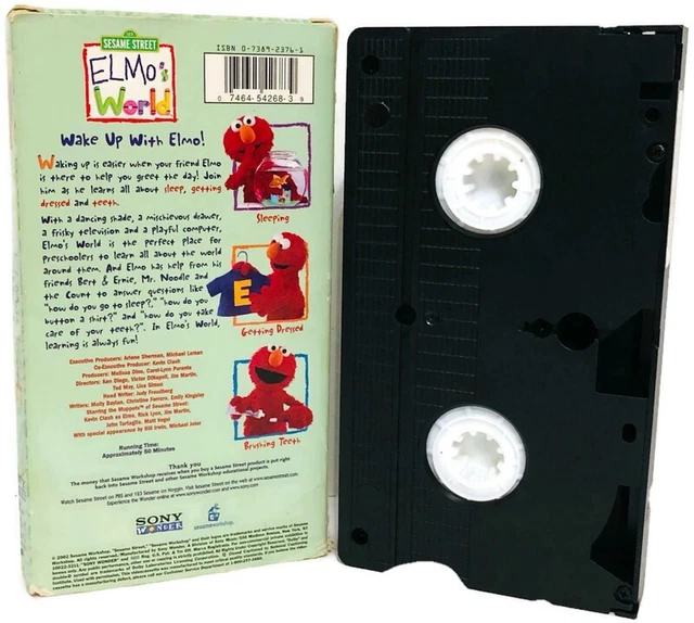 Elmos World Wake Up With Elmo Vhs Tape Sesame Street Sleep Teeth Get 7529