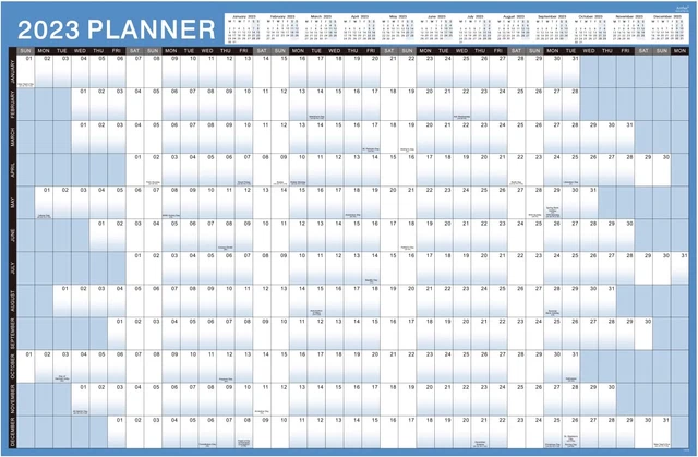 WALL PLANNER 2023 - A1 Large Year Planner 2023 from Jan. 2023 to Dec ...