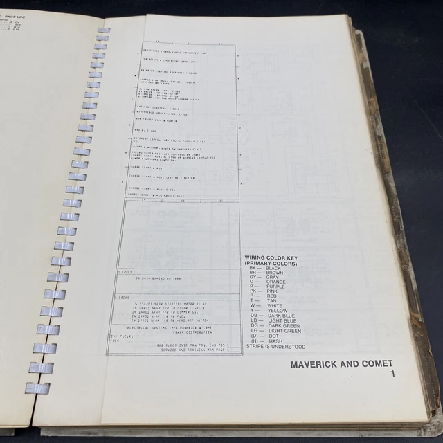 1976 FORD MAVERICK Mercury Comet Electrical Wiring Diagrams Guide ...