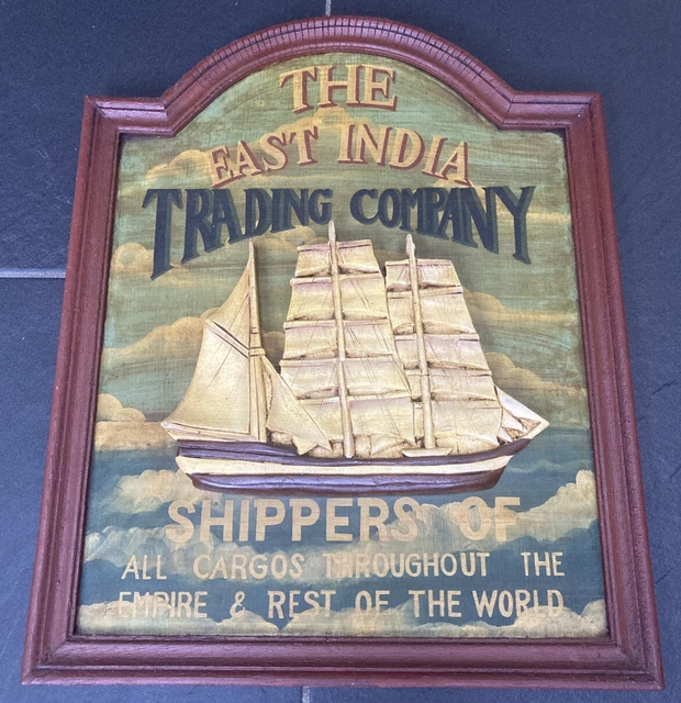 VINTAGE WOOD 3D Sign ( East India Trading Company) EUR 17,52 - PicClick IT