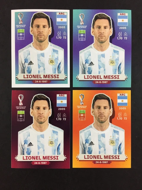 LIONEL MESSI LOT 4 Sticker Panini World Cup Qatar 2022 Full With Oryx ...