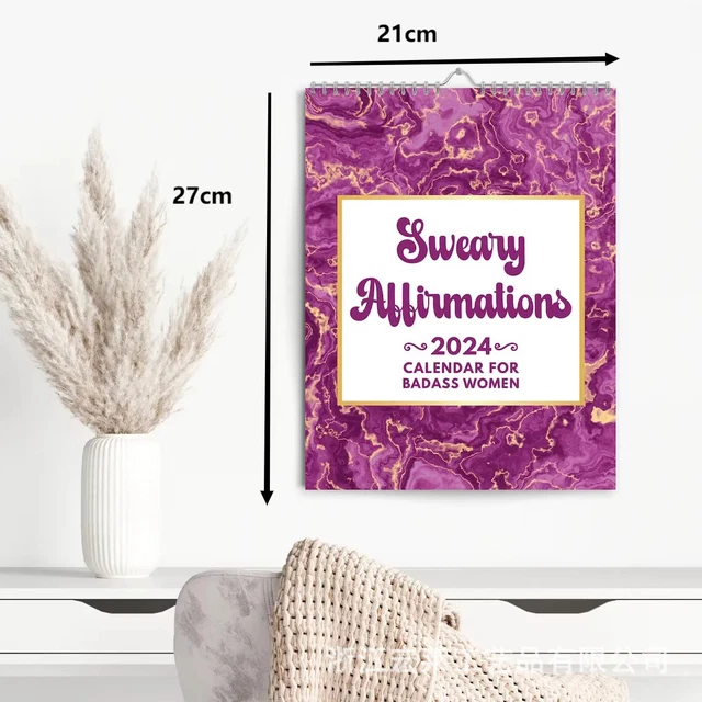 2024 SWEARY AFFIRMATIONS Monthly Calendar Wall Calendar Creative Wall ...