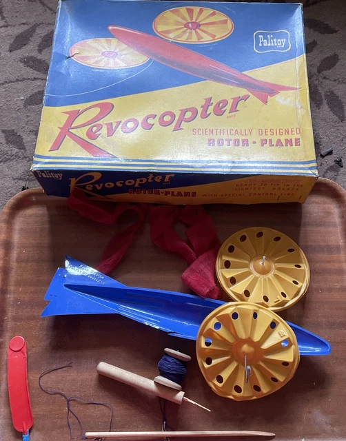 RARE VINTAGE 1950'S Palitoy Revocopter In Original Box- spares/repair ...