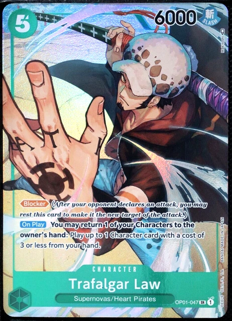 ONE PIECE TCG Trafalgar Law OP01-047 Romance Dawn Alt Art Near Mint Condition EUR 59,63 ...