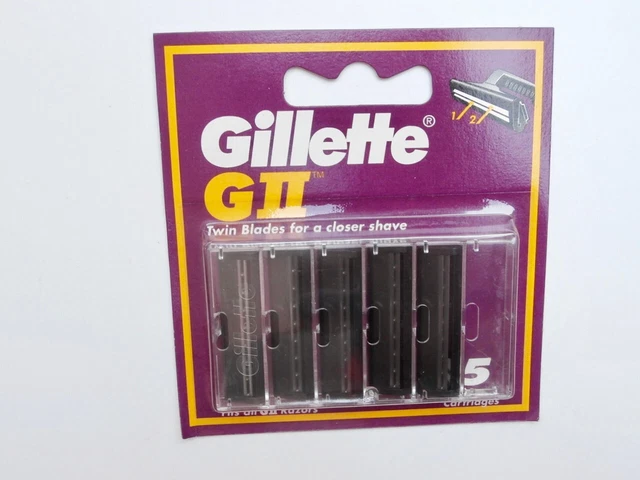 GILLETTE G2 GII Trac 2l Rasierklingen 5 St. für G2 Razor Rasierer Neu ...