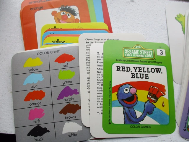 SESAME STREET BIG Bird Learning Cards Colors Sequencing Animals & Their ...