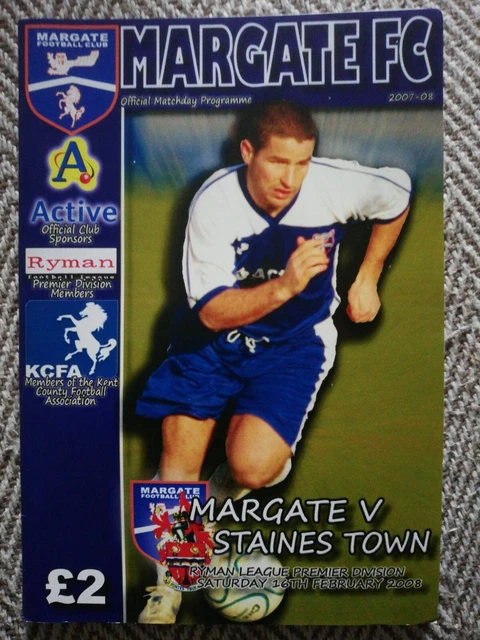 FOOTBALL PROGRAMME - MARGATE v STAINES TOWN (RYMAN LEAGUE PREMIER ...