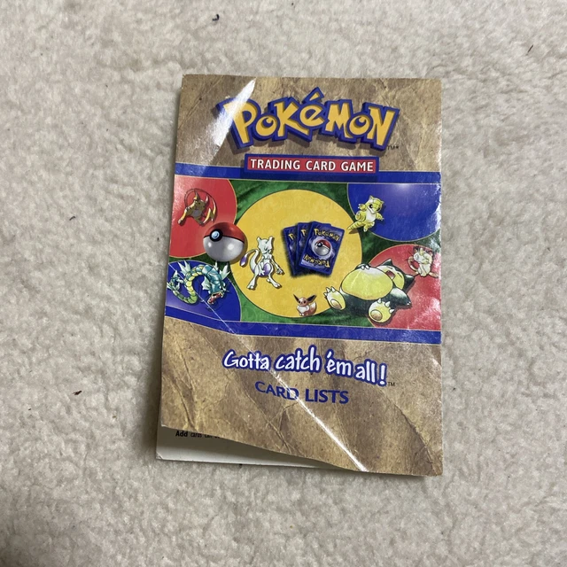 POKEMON BASE SET Jungle & Fossil Card List 1999 Wotc Card Lists £5.99 - PicClick UK