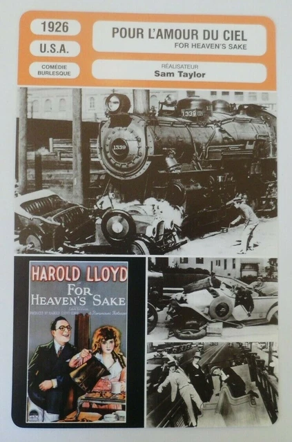CARTE FICHE CINEMA 1926 POUR L'AMOUR DU CIEL Harold Lloyd Jobyna ...