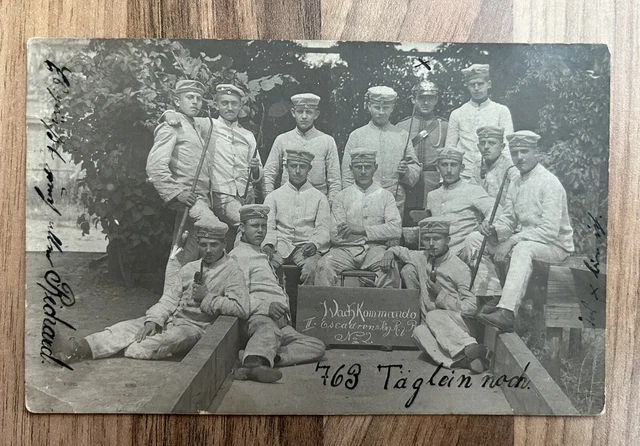 WW1 GERMAN ARMY Photo Postcard. Commando Unit. Smoking Long Pipes 1916 ...