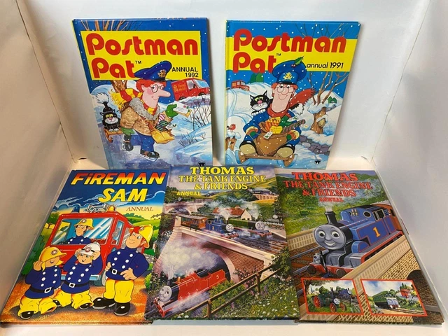 5X VINTAGE CHILDRENS annuals Postman Pat - Fireman Sam - Thomas the ...