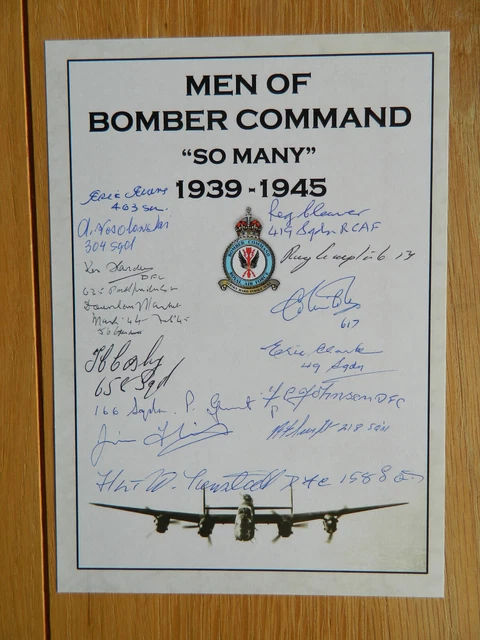 RAF BOMBER COMMAND Aircrew - Signed by 12 WW2 Veterans + 1 Dambuster £ ...