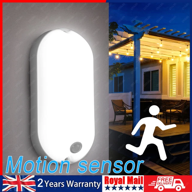 14W MOTION PIR Sensor Light Flush Wall Mounted Oval Bulkhead Light 6500K Ejblswe £11.59 ...