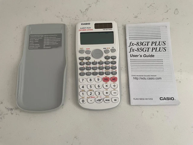 CASIO FX-85GT PLUS Scientific Calculator - White Working Vgc , Solar ...