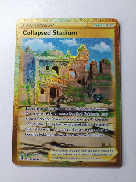 POKEMON - COLLAPSED Stadium - 215/196 - Lost Origin - Gold Secret Rare ...