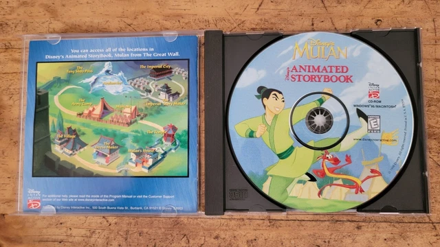 DISNEY'S MULAN ANIMATED StoryBook (Windows/Mac, 1998) CD ROM ONLY $9.00 ...
