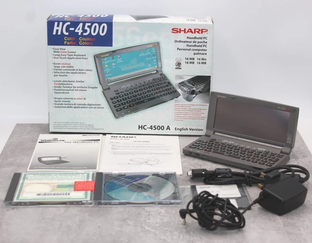 SHARP HC-4500 VINTAGE Handheld PC Computer Laptop Rare Boxed Personal ...