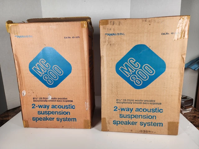 NEW VINTAGE 1989 Realistic 2-Way Acoustic Suspension Speakers - Model ...